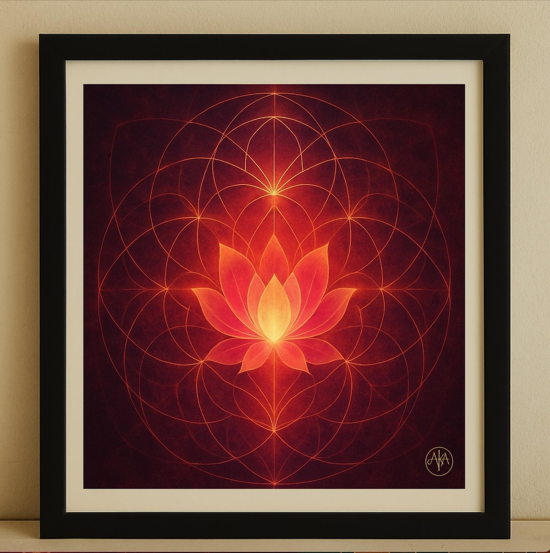 Womb Healing Sacred Geometry Poster Download | Chakra Wall Art for ...