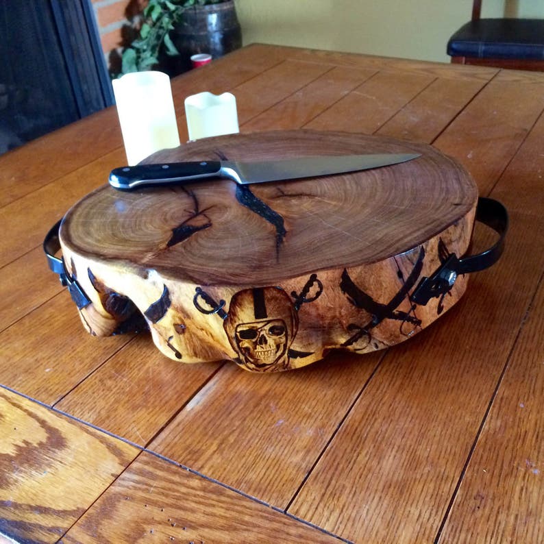 Custom Chopping Block Tree Stump Engraved With Any Design Etsy