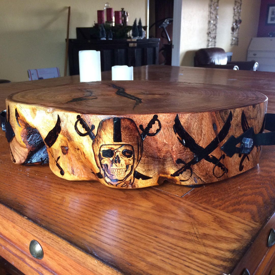 Custom Chopping Block Tree Stump Engraved With ANY Design Natural Edge ...