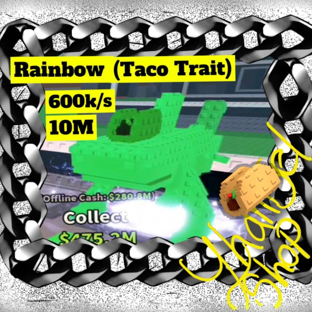Rainbow Tralalero Tralala (taco Trait) 600k/s 10M Steal a Brainrot - Etsy