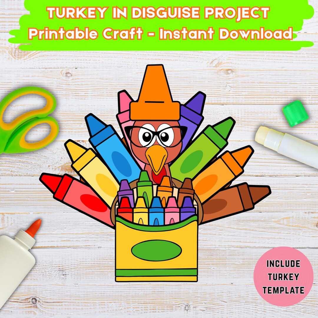 Manualidad imprimible de pavo disfrazado, actividad de Acción de ...