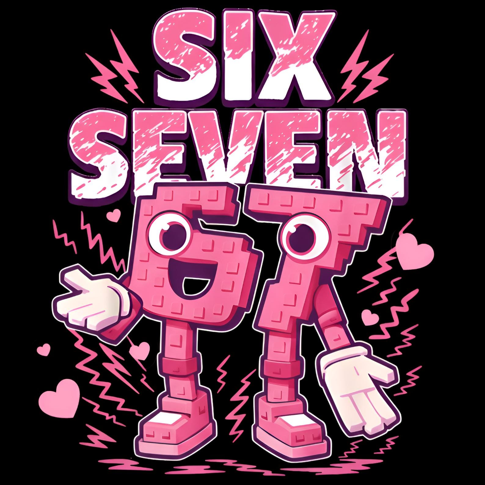 Steal a Brainrot Pink Six Seven Italian Brainrot Kids Gaming Meme ...