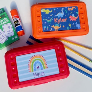 Personalized Rainbow Pencil Box Back to School Kids - Etsy