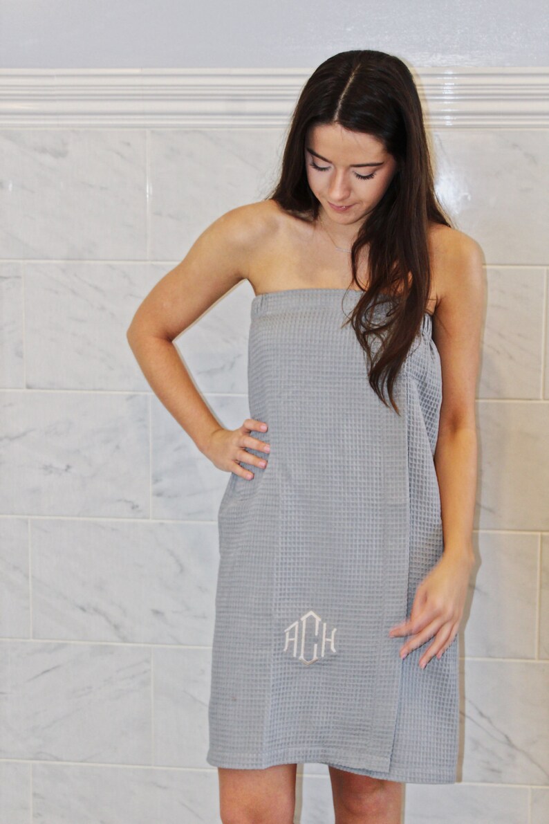 Monogram Towel Wrap - Monogrammed Waffle Weave Towel Wrap - Graduation ...