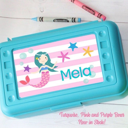 Mermaid Pencil Box Personalized Pencil Box Back to School - Etsy
