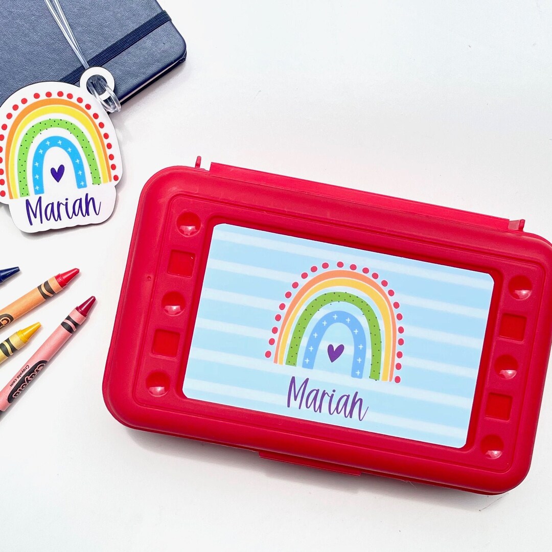 Personalized Rainbow Pencil Box - Back to School - Kids - Children ...
