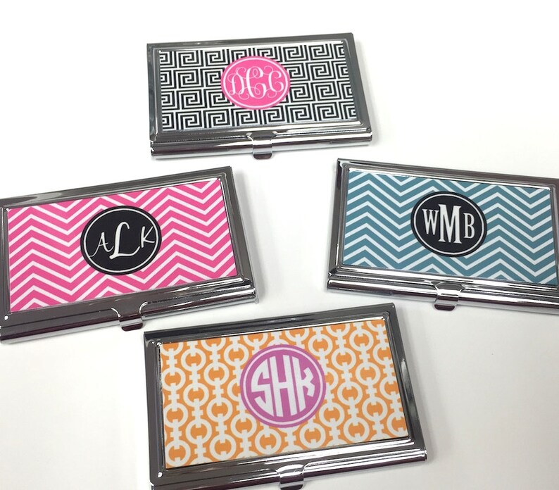 Monogram Business Card Holder Personalized Card Case | Etsy