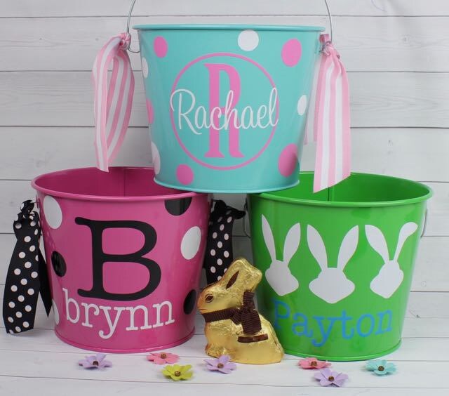 Personalized Bucket 5 quart Bucket Monogram storage bucket | Etsy