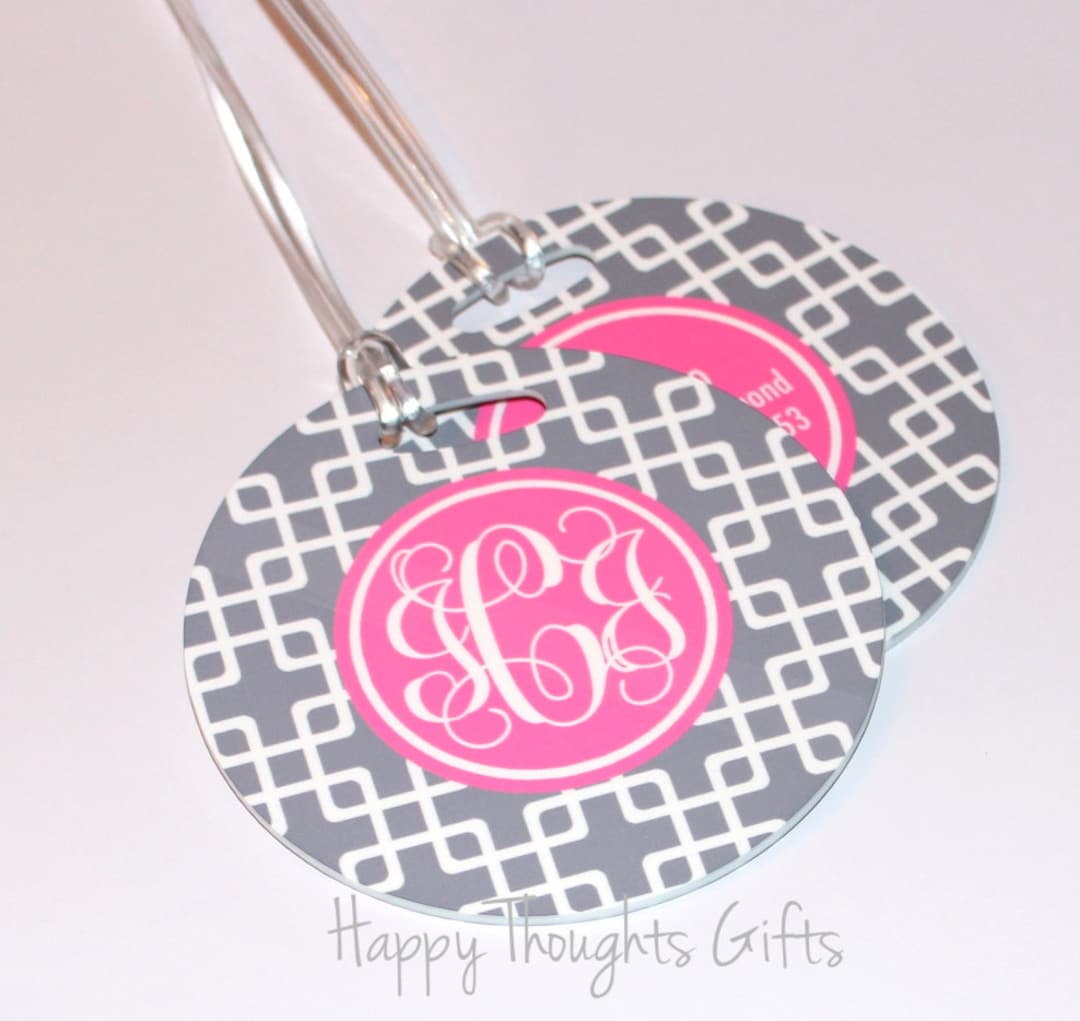 Personalized Bag Tags - Monogrammed Luggage Tag - Round Luggage Tag ...