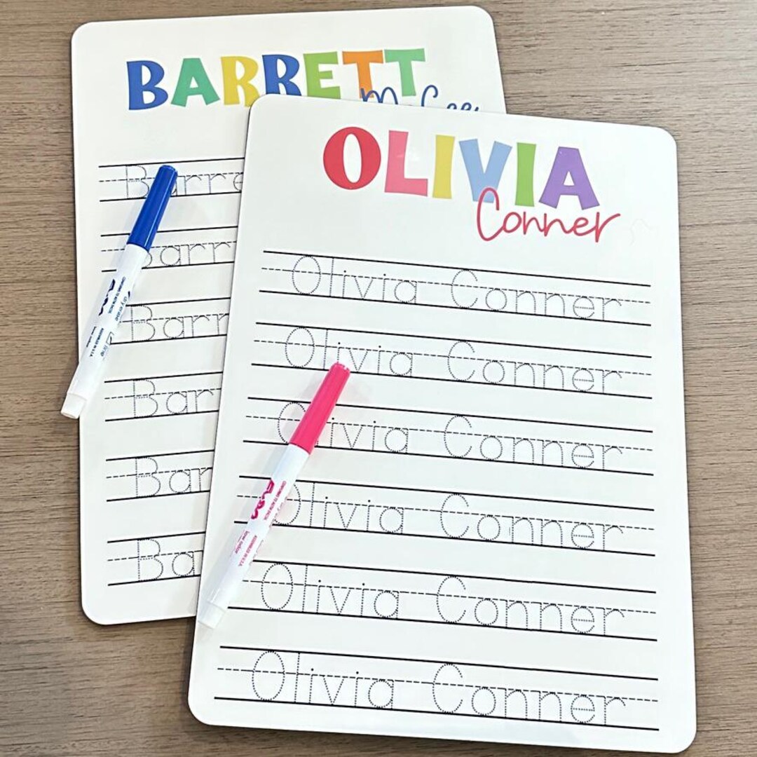 Personalized Name Alphabet Practice Writing Board - Dry Erase - Letter ...