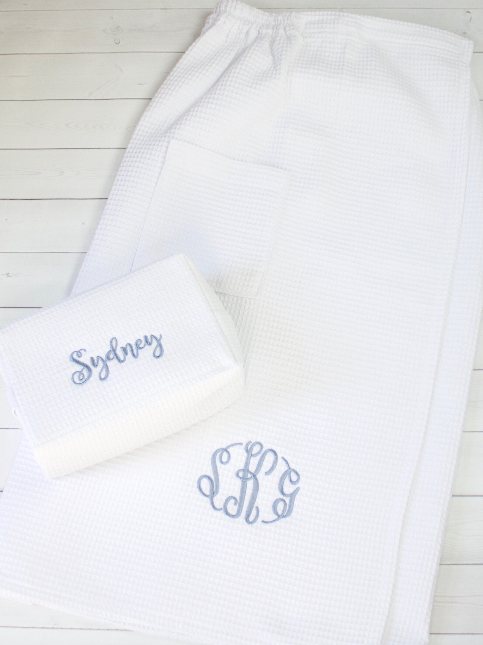 Monogram Towel Wrap - Monogrammed Waffle Weave Towel Wrap - Graduation ...