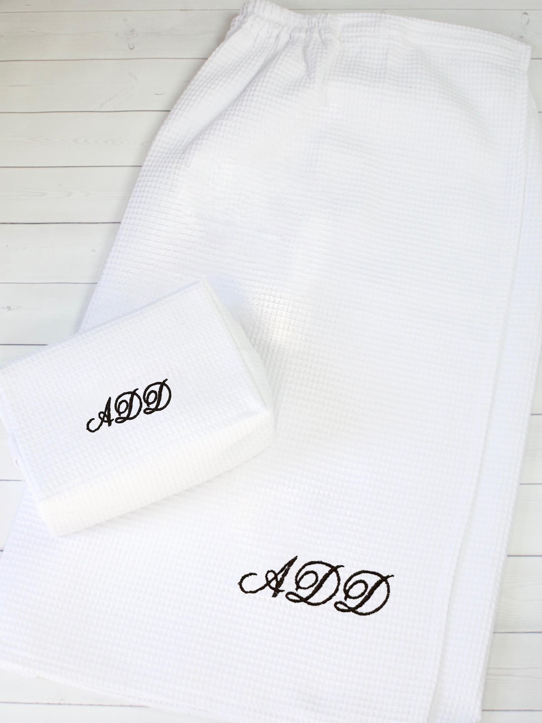 Monogrammed Towel Wrap and Matching Makeup Bag - Monogram Spa Wrap ...
