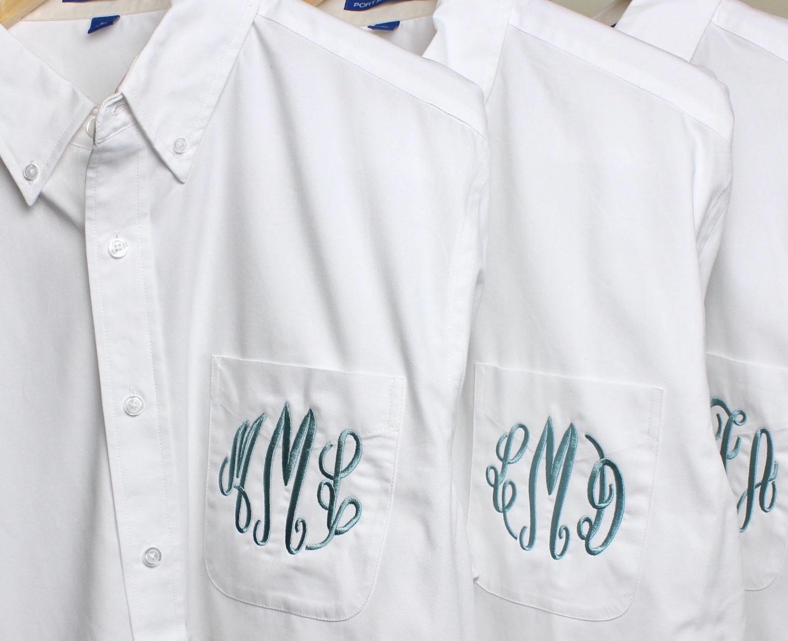 Monogrammed White Button Shirts Monogram Bridesmaid Shirts - Etsy