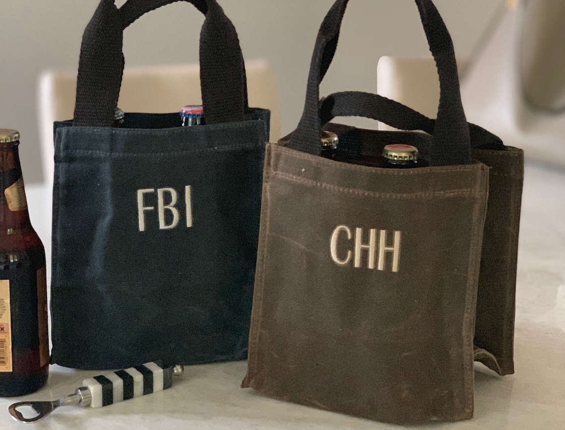 Personalized Beer Carrier Tote Bag Monogram Beer Bottle - Etsy
