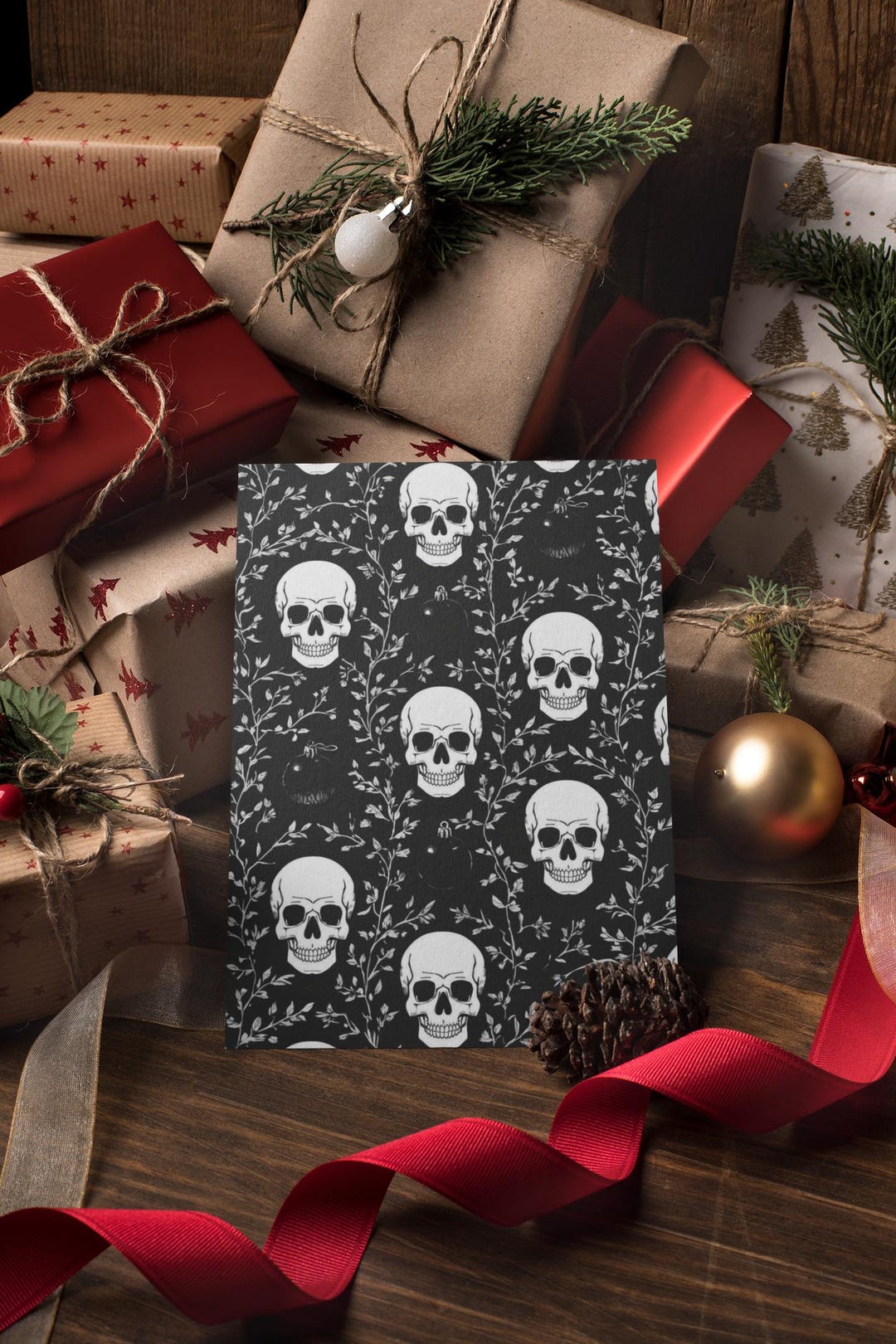 Gothmas Gothic Christmas Cards: Skull Stationery Set - Gothmas Holiday ...