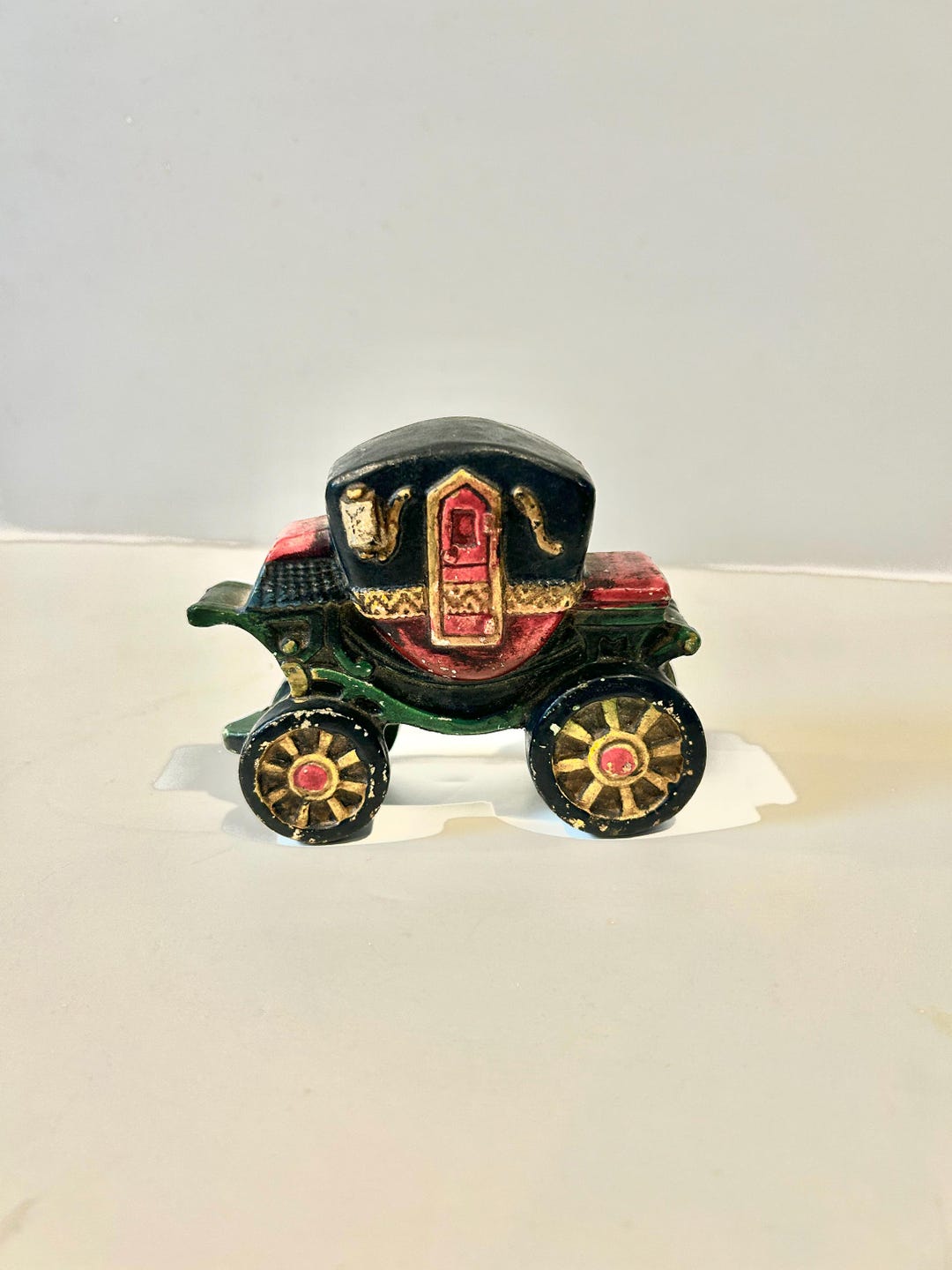 Vintage Hand-painted Carriage Figurine- Old World Decorative Miniature ...