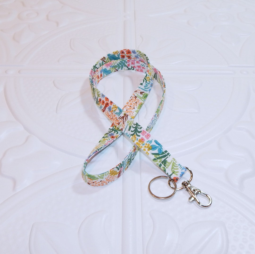 Spring Fabric Lanyard, Breakaway Teachers Lanyard for Keys, Floral Id ...