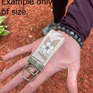 Mini Floral Keychain, Small Key Fob, Fabric Keychain, Pocket Flower ...
