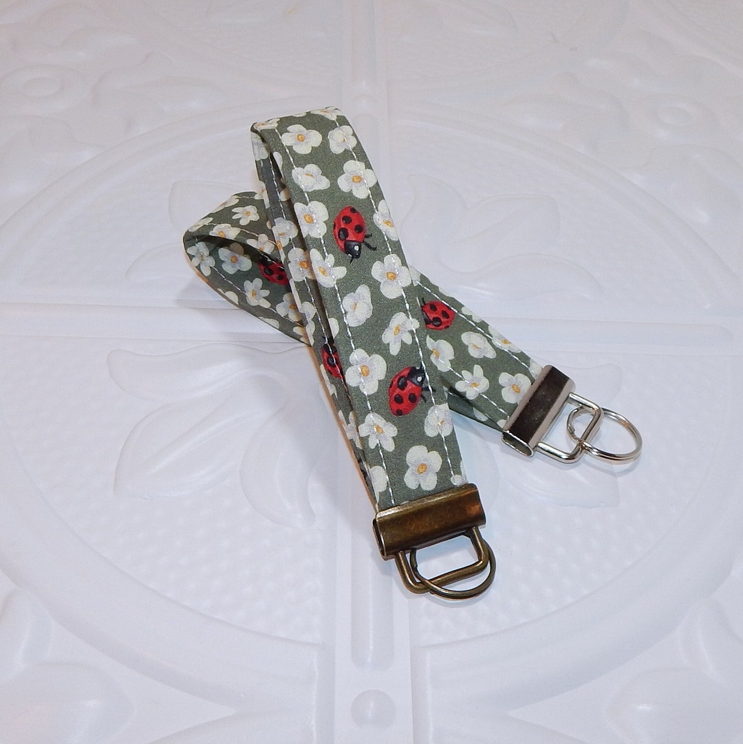 Ladybug Key Fob Wristlet Keychain for Women, Cute Green Ladybug Wrist ...