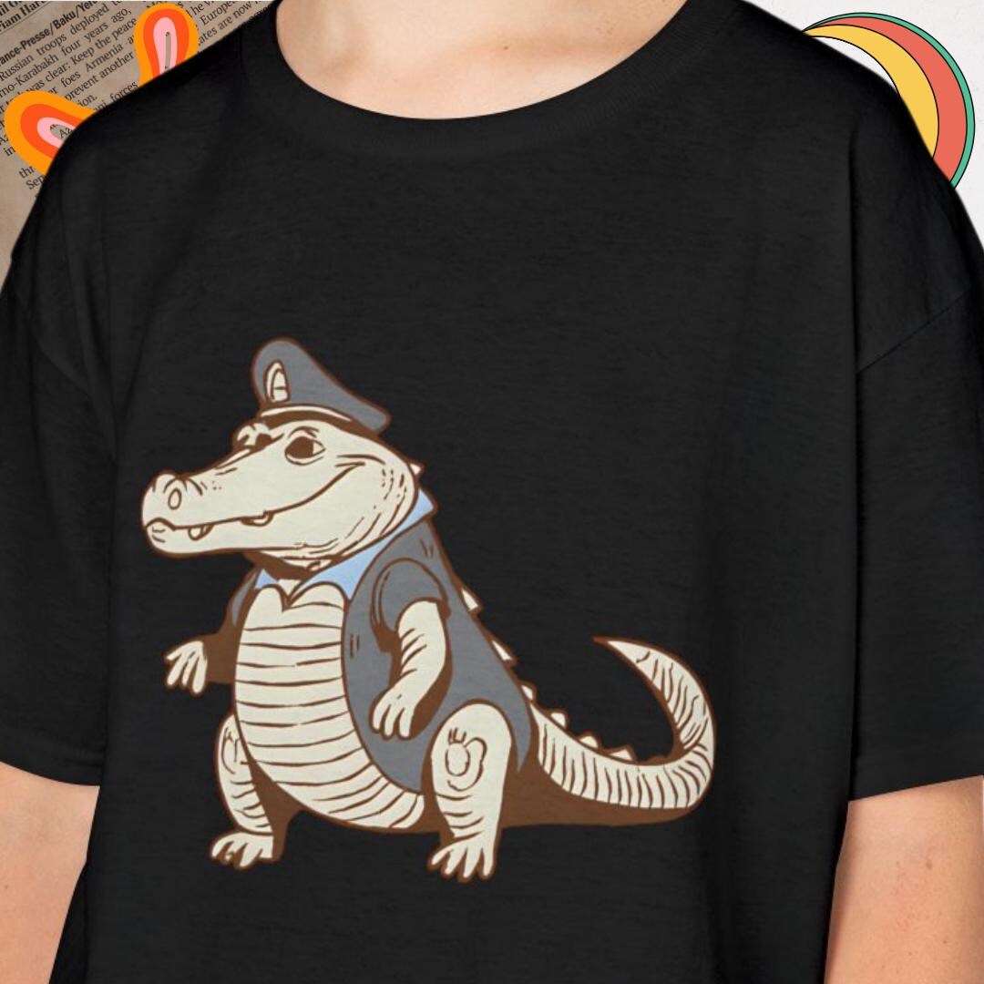 Crocodile Police Png, Funny Alligator Png, Retro Cartoon Croc Png, Cute ...