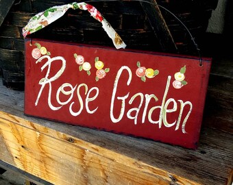 Wood garden sign | Etsy