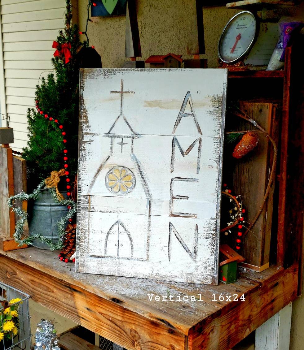 Large custom outdoor/indoor wood sign for home and garden. Handpainted ...