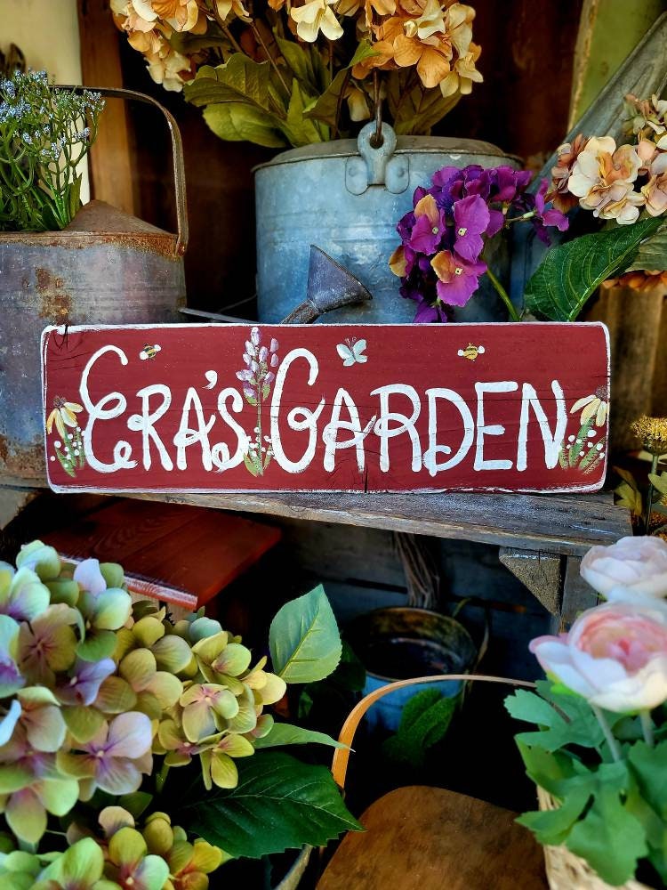 Large custom outdoor/indoor wood sign for home and garden. Handpainted ...
