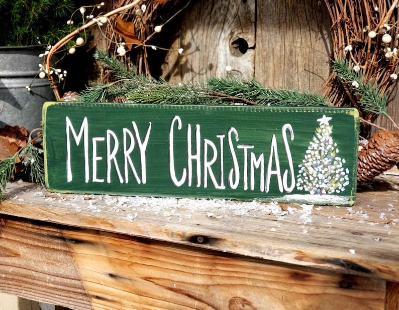 Rustic Merry Christmas Sign,primitive Christmas Sign,outdoor Christmas ...