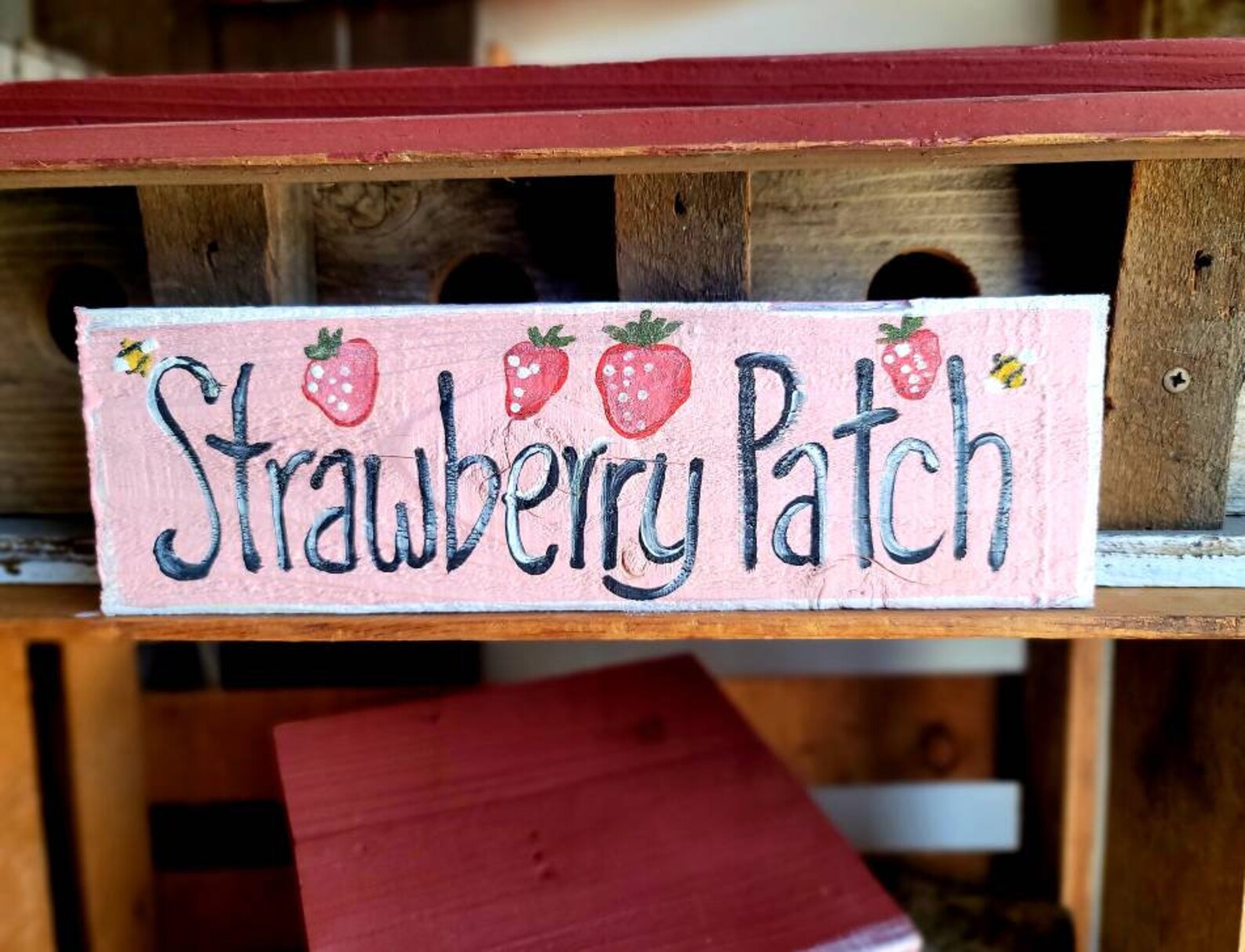 Strawberry Patch Wood Signstrawberry Decoroutdoor Wood - Etsy