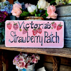Strawberry Patch Wood Sign,strawberry Decor,outdoor Wood Sign,stake ...