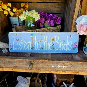 Personalized Garden Sign: Rustic Wood, Listen to the Birds - Etsy