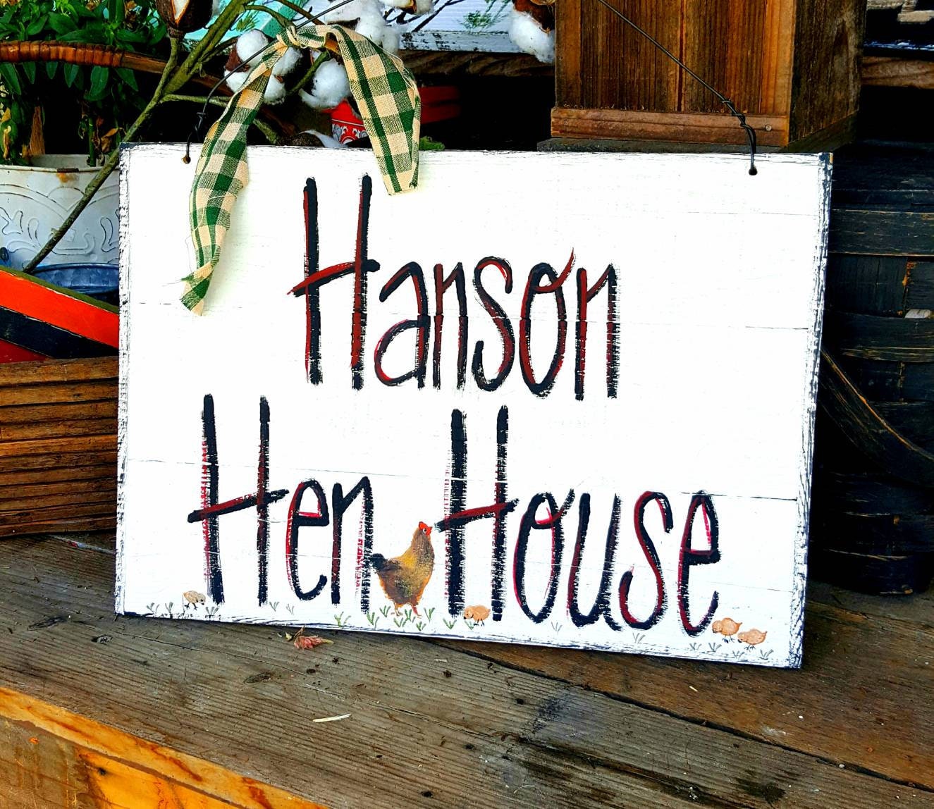 Large custom outdoor/indoor wood sign for home and garden. Handpainted ...