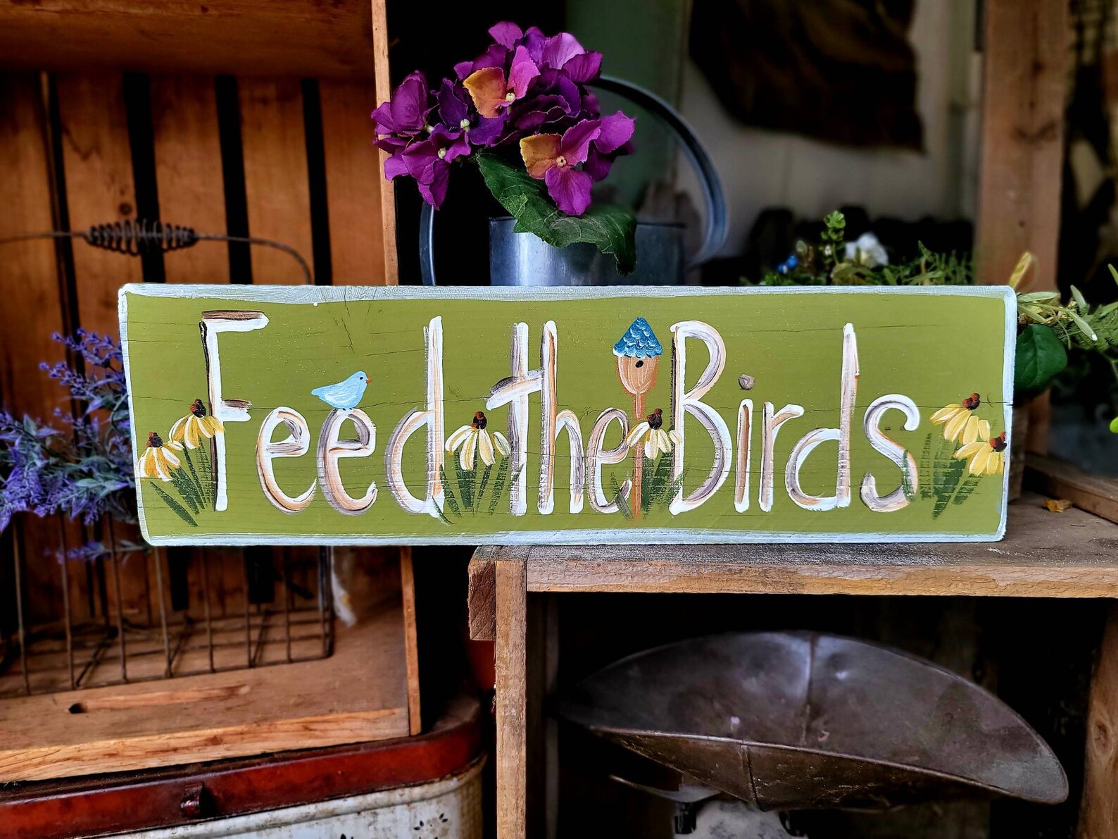 Feed the Birdsoutdoor Wood Garden Signmary Poppins - Etsy