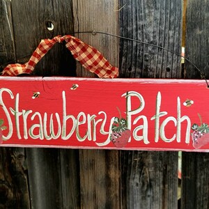 Strawberry Patch Wood Signstrawberry Decoroutdoor Wood - Etsy