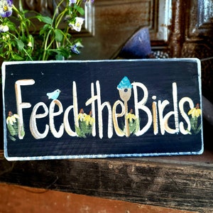 Feed the Birds,outdoor Wood Garden Sign,mary Poppins Sign,personalized ...