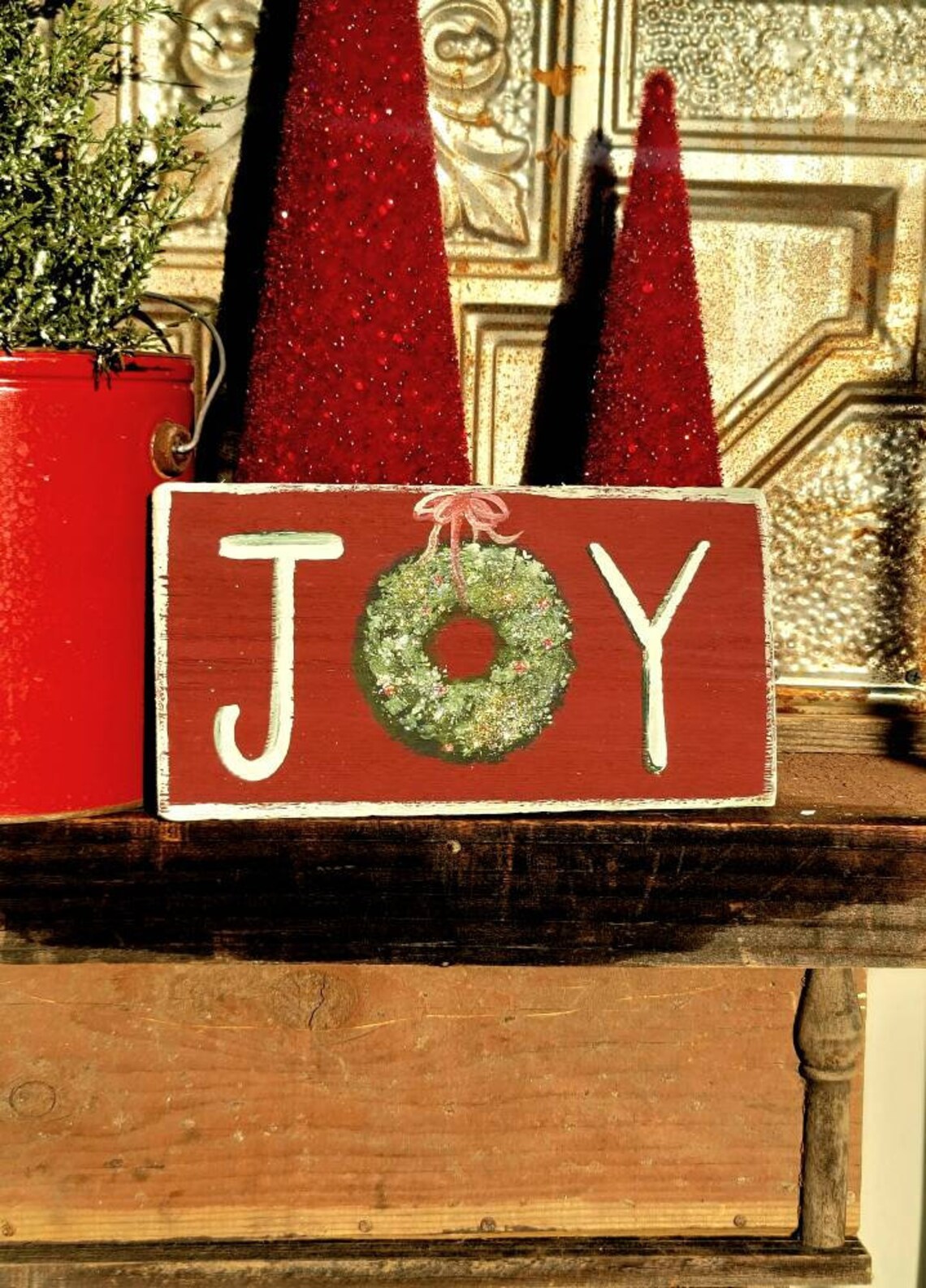 Joy Sign,christmas Decoration,rustic Christmas Sign,primitive Christmas ...