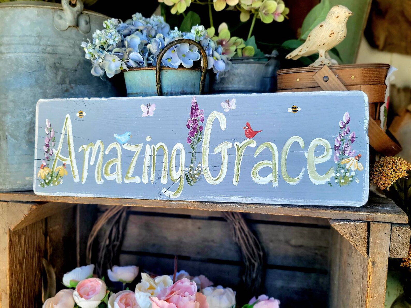 Hand-painted Bible Verse Garden Sign, Personalized Scripture Quote - Etsy