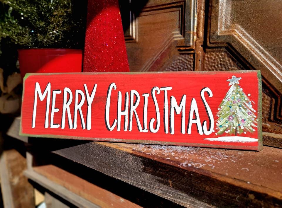 Rustic Merry Christmas Sign,primitive Christmas Sign,outdoor Christmas ...