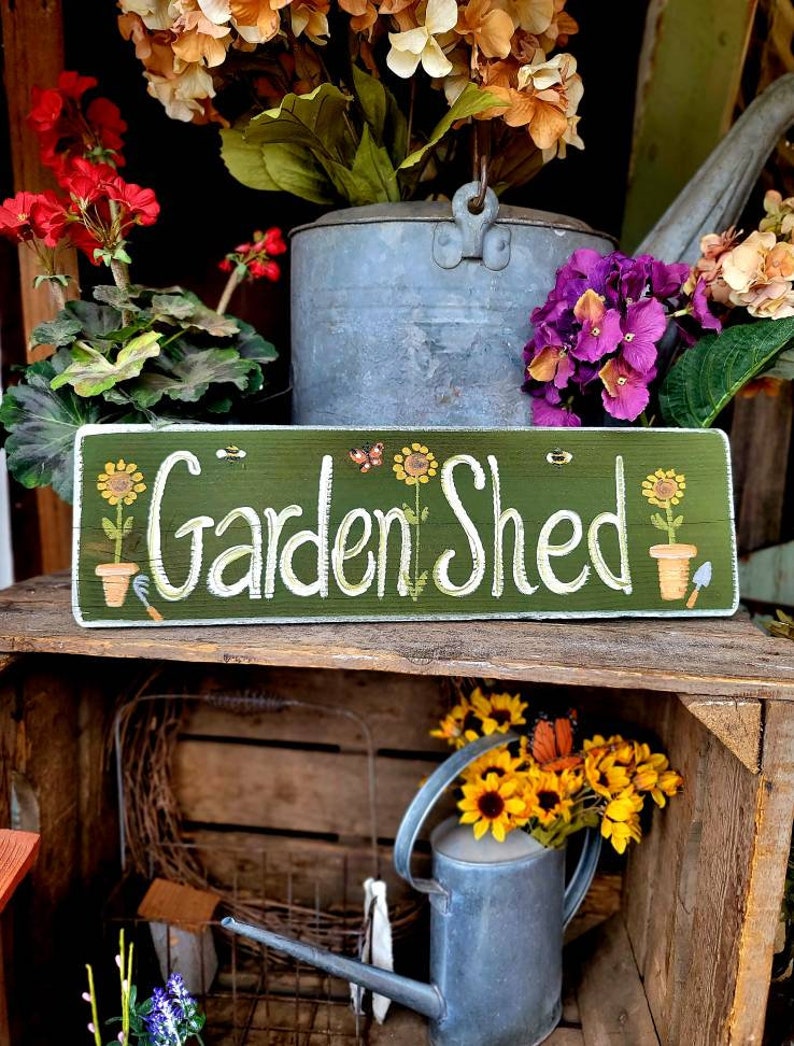 Custom Garden Shed Sign: Rustic Wooden Outdoor Decor,garden Sign - Etsy