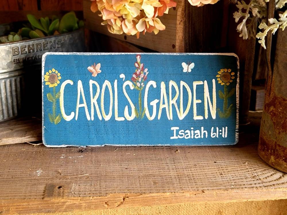 Hand-painted Bible Verse Garden Sign, Personalized Scripture Quote - Etsy