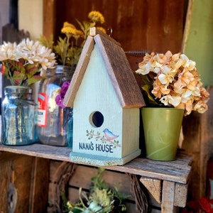 Personalized Wood Birdhouse: Rustic Outdoor Garden Gift - Etsy