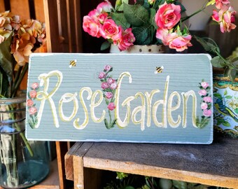 Rose Garden Sign - Etsy