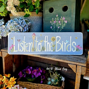 Personalized Garden Sign: Rustic Wood, Listen to the Birds - Etsy
