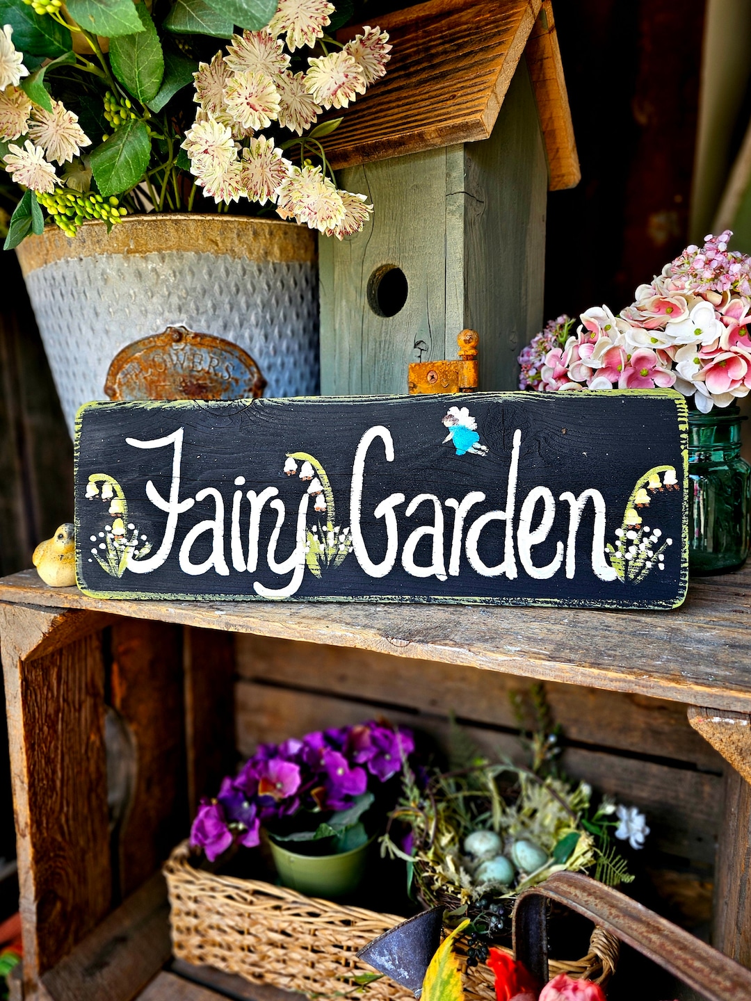 Wood Garden Signs,rustic Home Decor,fairy Garden Decor,outdoor Garden ...