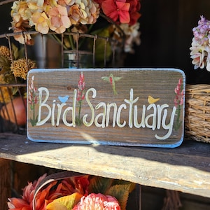 Hand Painted Bird Sanctuary Sign: Custom Garden Decor - Etsy