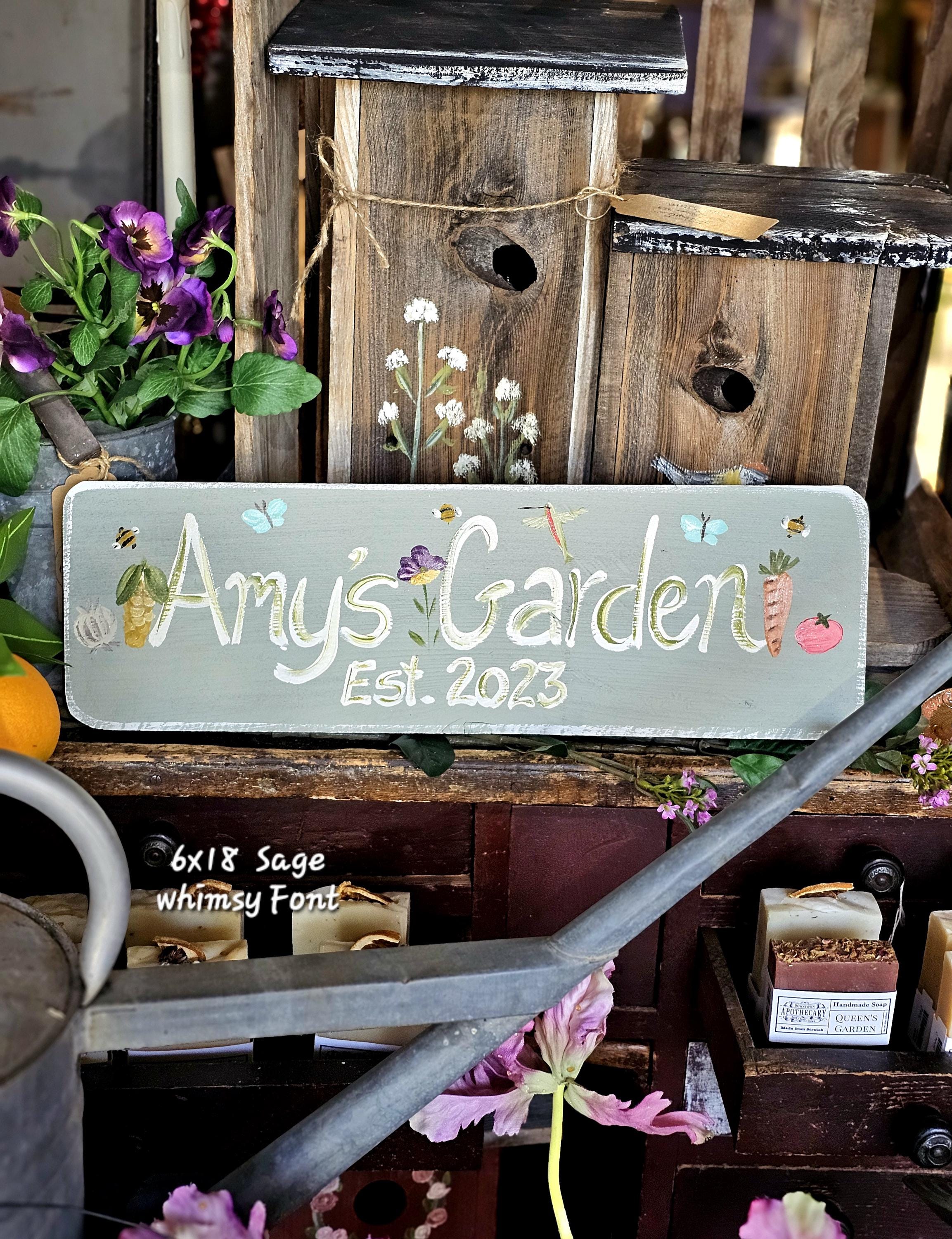 Personalized Family Name Sign: Hand Painted Reclaimed Wood Garden Decor ...
