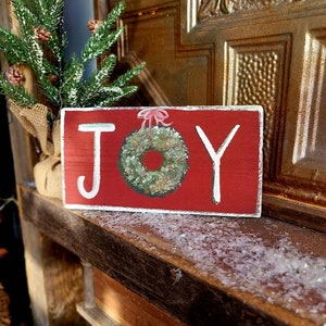 Joy Sign,christmas Decoration,rustic Christmas Sign,primitive Christmas ...