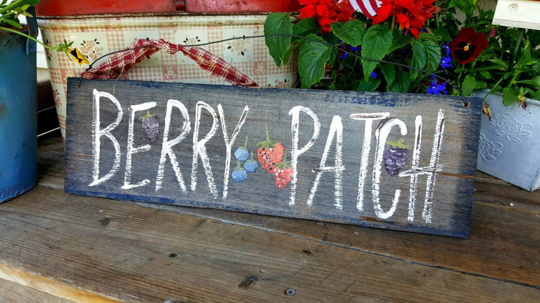 Berry Patch Sign,custom Wood Sign Outdoor,custom Wood Sign,outdoor ...