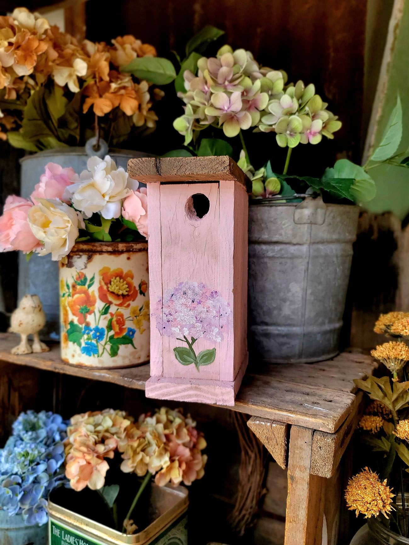 Handmade Garden decor,rustic wood Outdoor bird house,gardening decor ...