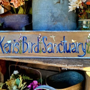 Hand Painted Bird Sanctuary Sign: Custom Garden Decor - Etsy